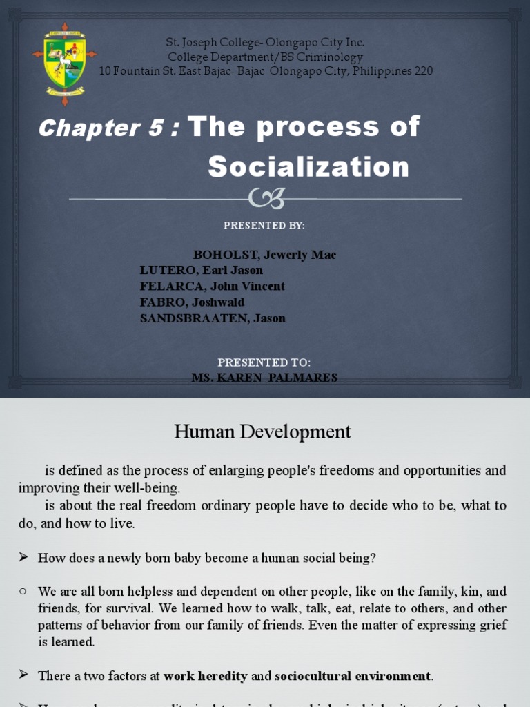 The Process of Socialization | PDF | Socialization | Human Nature