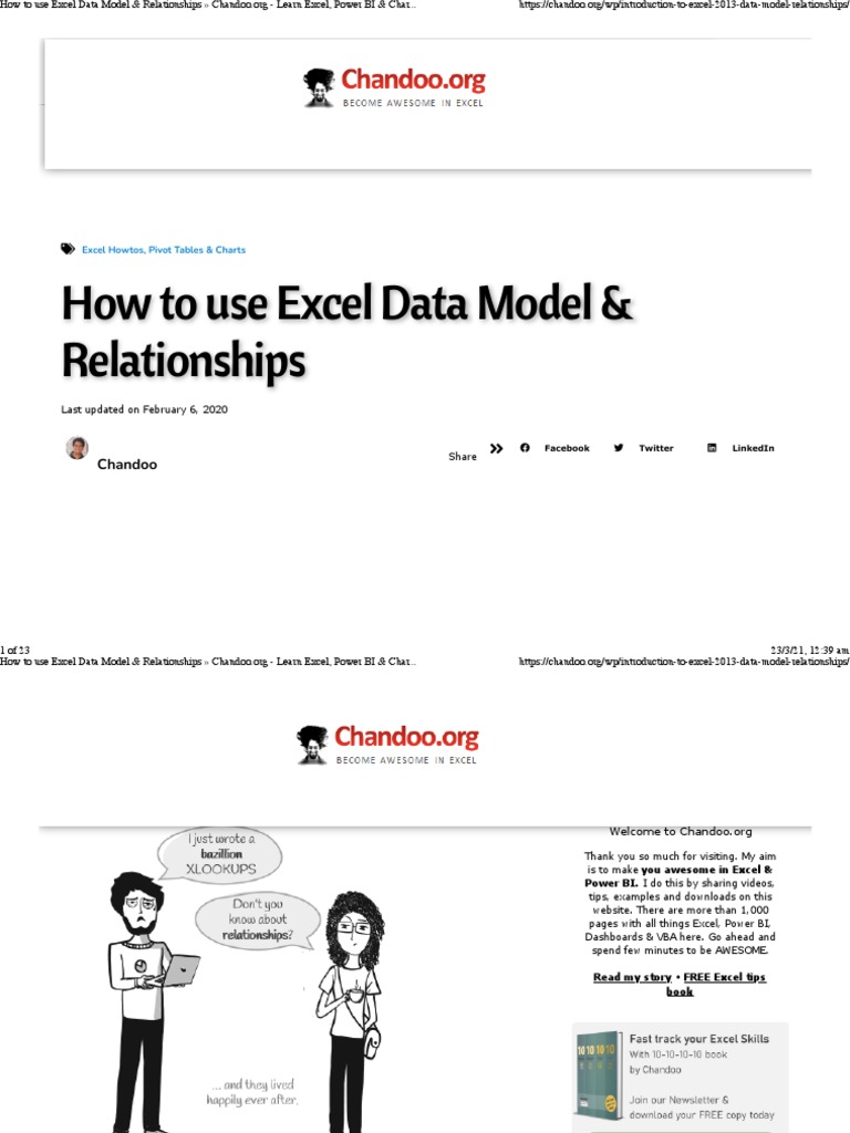How To Use Excel Data Model & Relationships Chandoo - Org - Learn Excel, Power BI & Charting ...