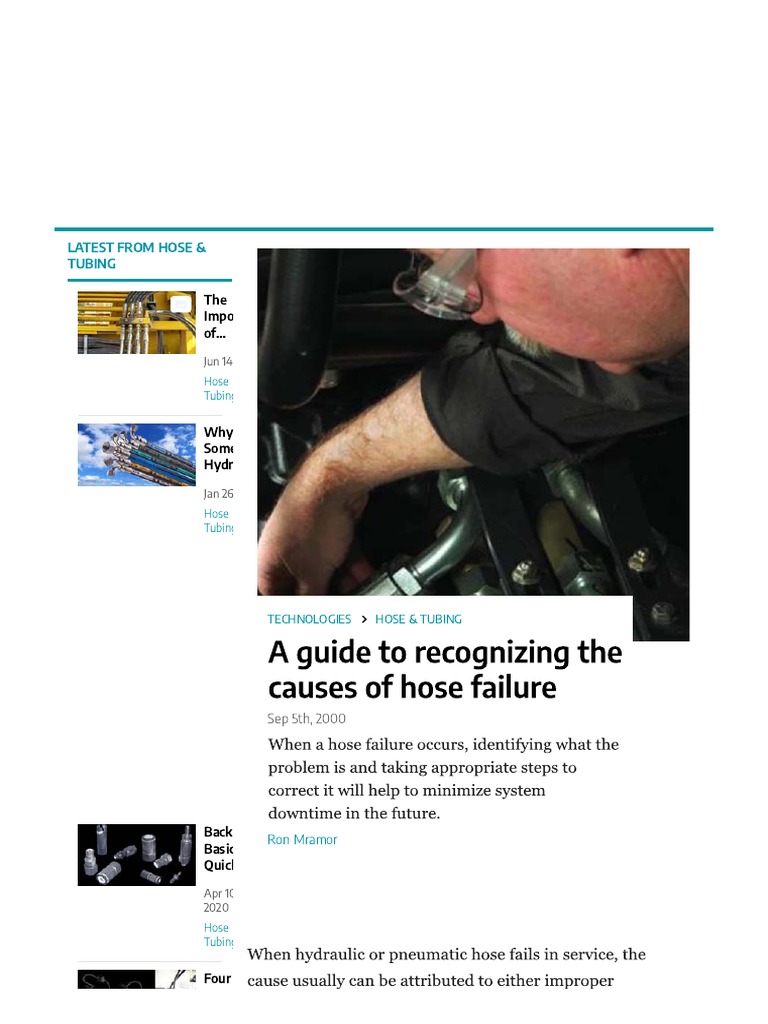 A Guide To Recognizing The Causes of Hose Failure - Hydraulics ...