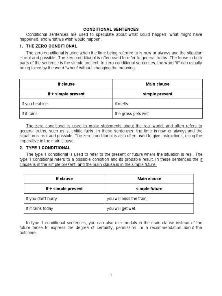 Understanding Conditional Sentences | PDF | Linguistics | Grammar
