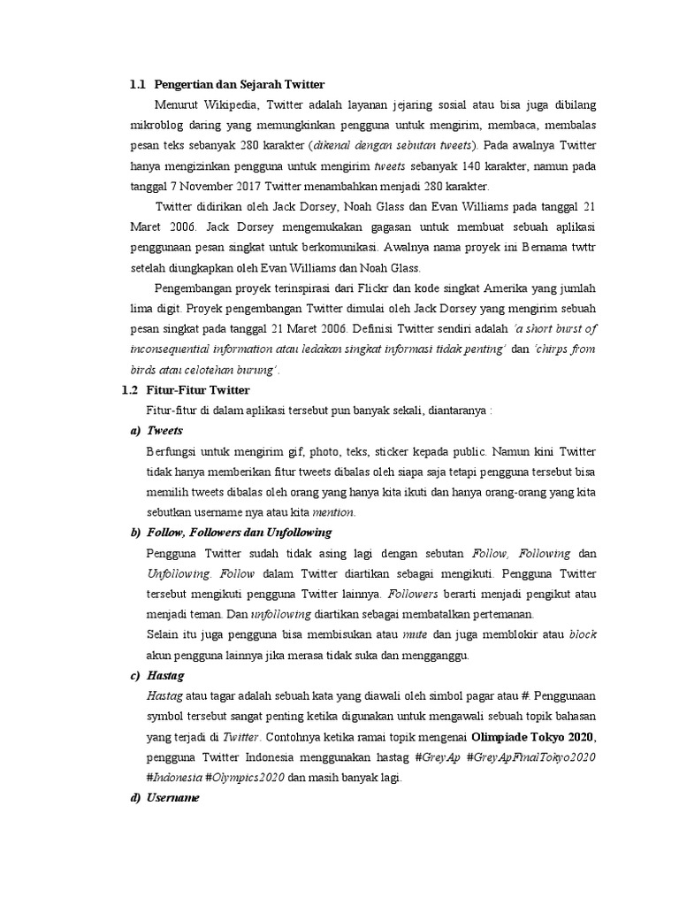 Pengertian Dan Sejarah Twitter | PDF