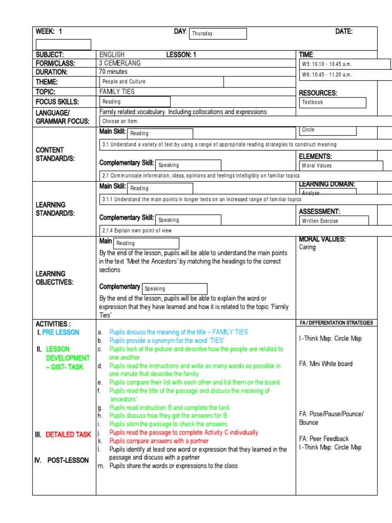 Form 3 Lesson 1 | PDF | Applied Psychology | Education Theory