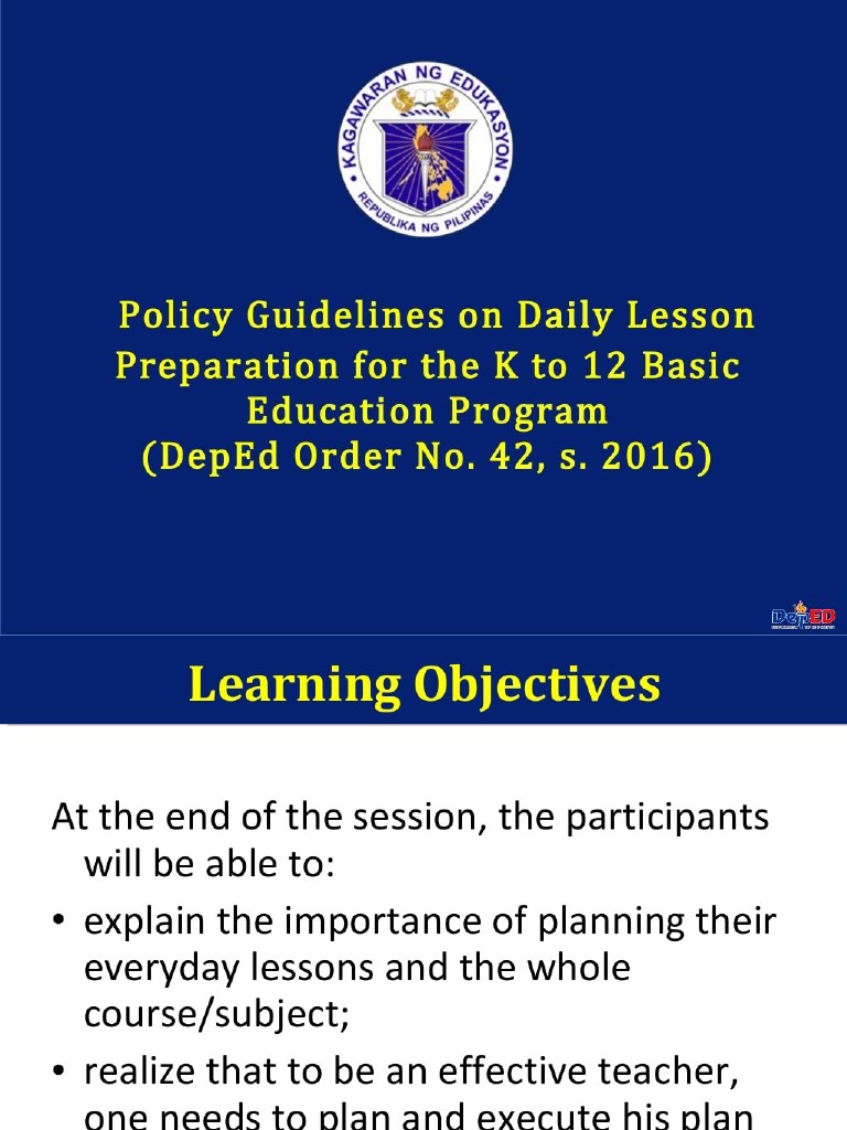 Lesson Planning For Deped Teachers | PDF