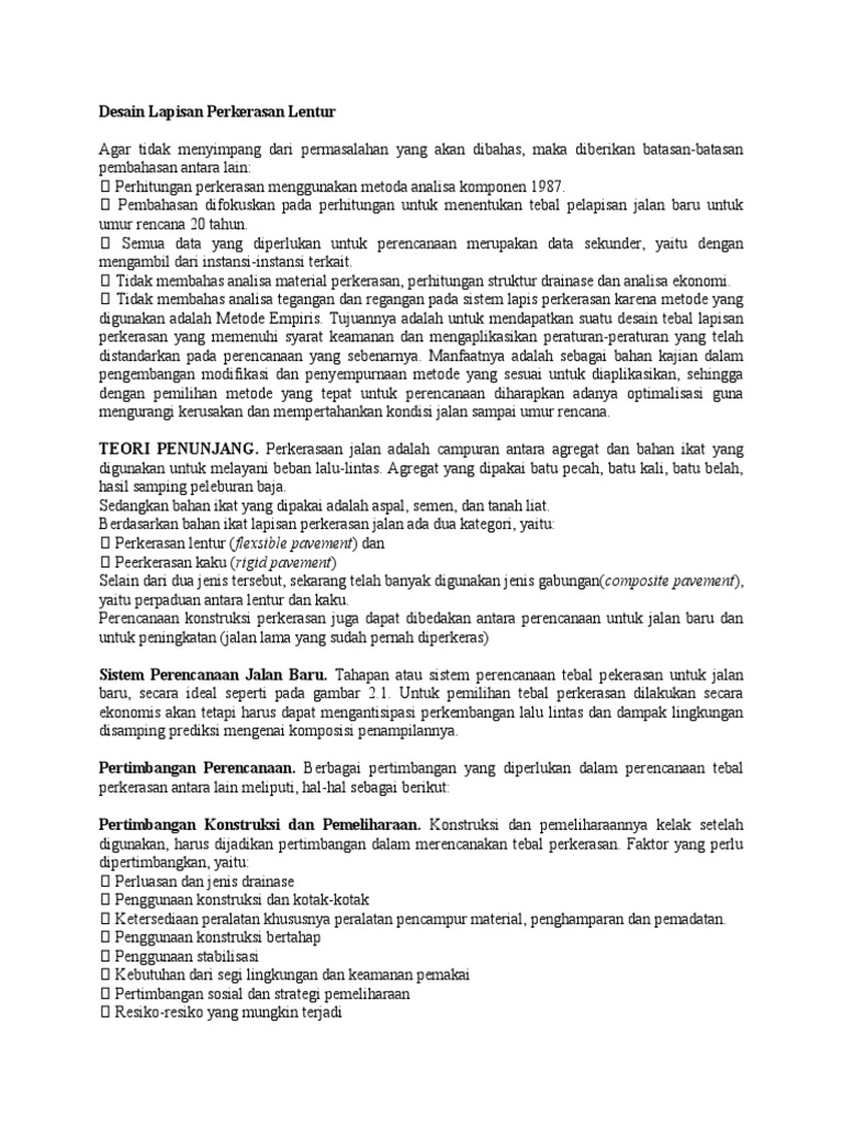 Desain Lapisan Perkerasan Lentur | PDF Desain Lapisan Perkerasan Lentur | PDF
