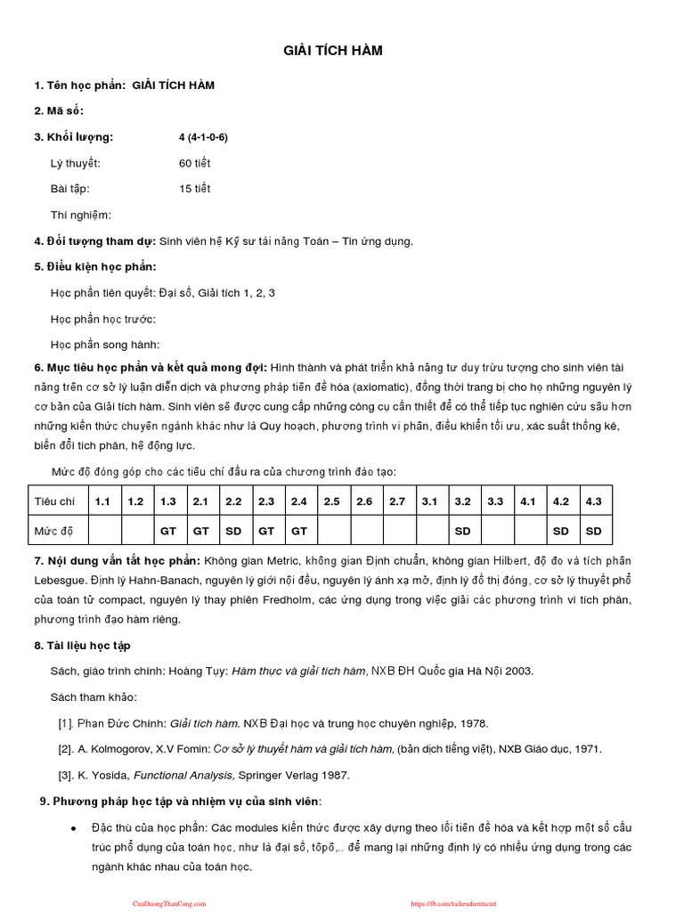 Giai-Tich-Ham - de - Cuong - GTH - KSTN - (Cuuduongthancong - Com) | PDF