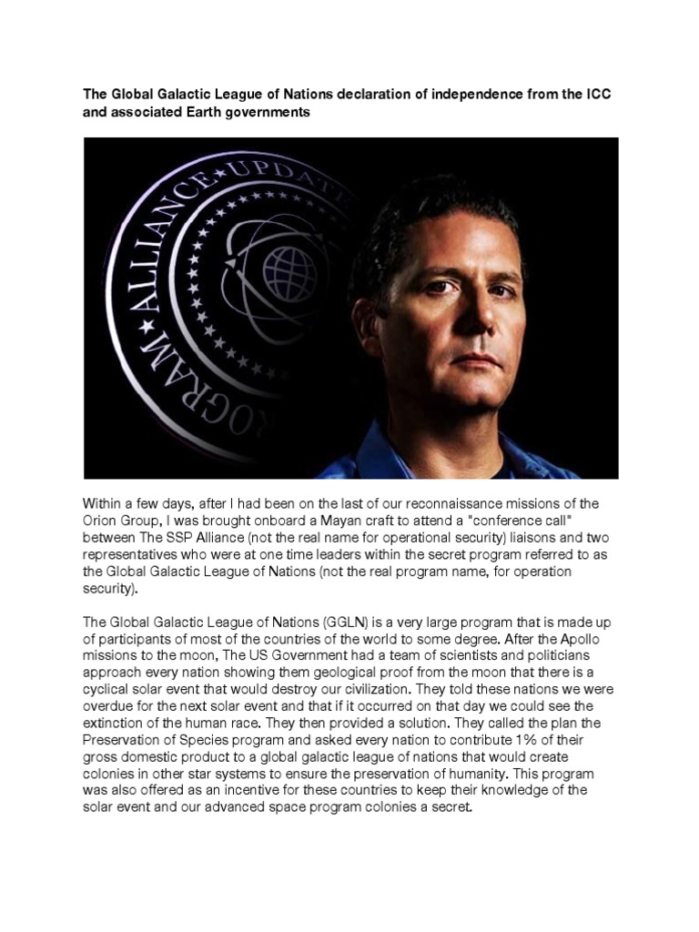 The Global Galactic League of Nations Declaration of Independence | PDF ...
