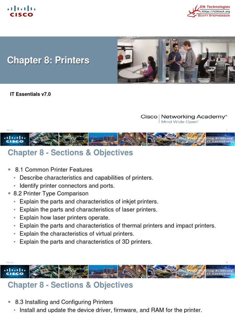 Chapter 8: Printers: IT Essentials v7.0 | PDF | Printer (Computing) | Computer Network