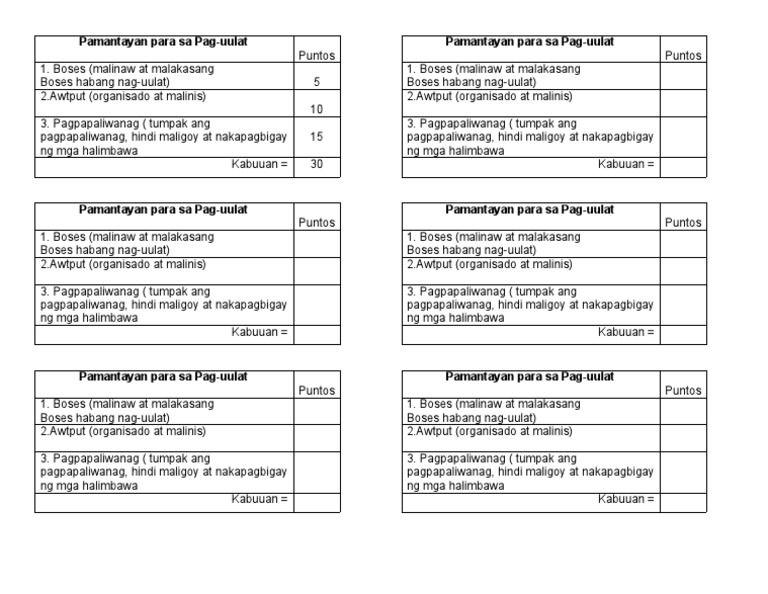 Pamantayan para Sa Presentasyon | PDF