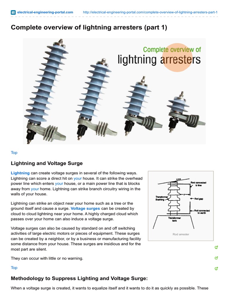 Complete Overview of Lightning Arresters Part 1 | PDF | Lightning ...