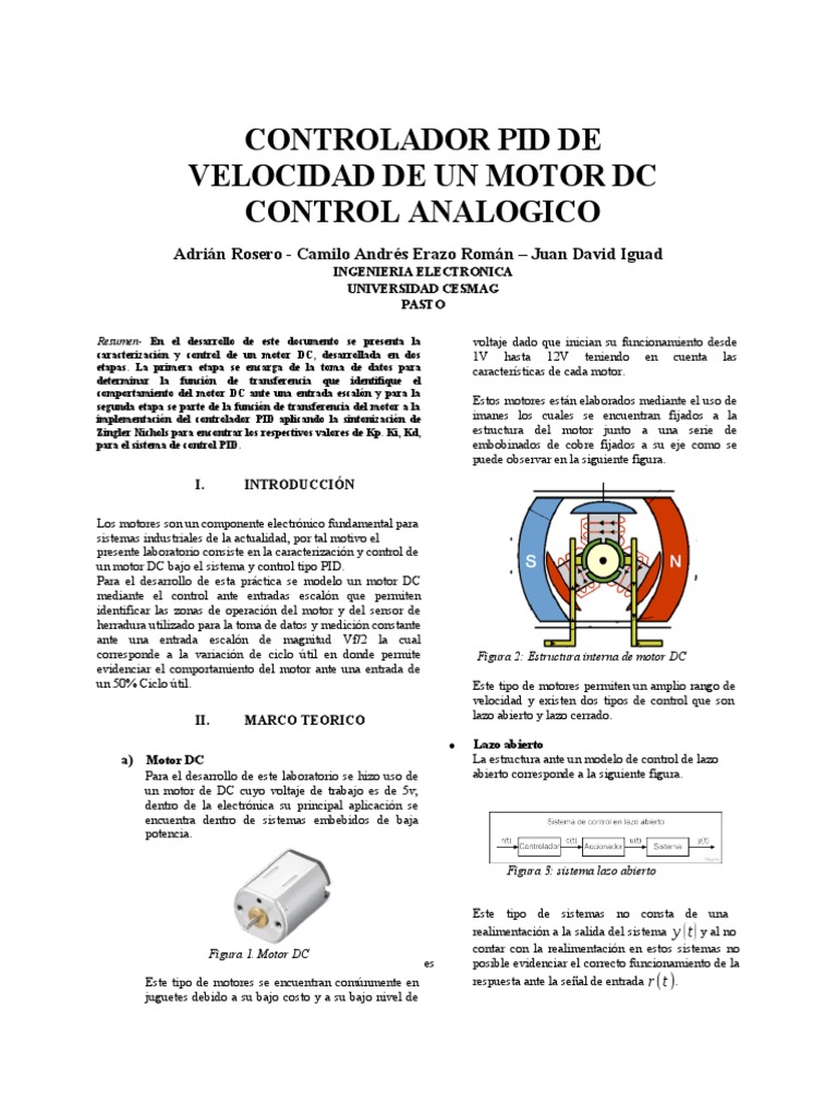 Controlador Pid de Velocidad de Un Motor DC Control Analogico | PDF ...