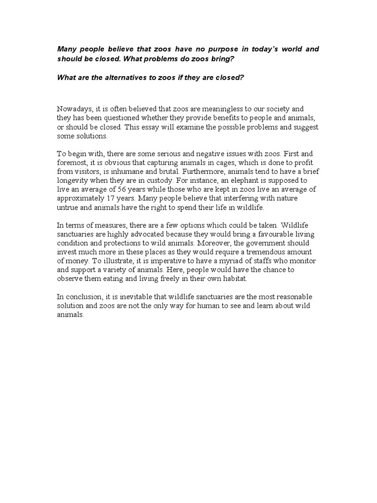 Topic-Zoos Part 2 Writing | PDF