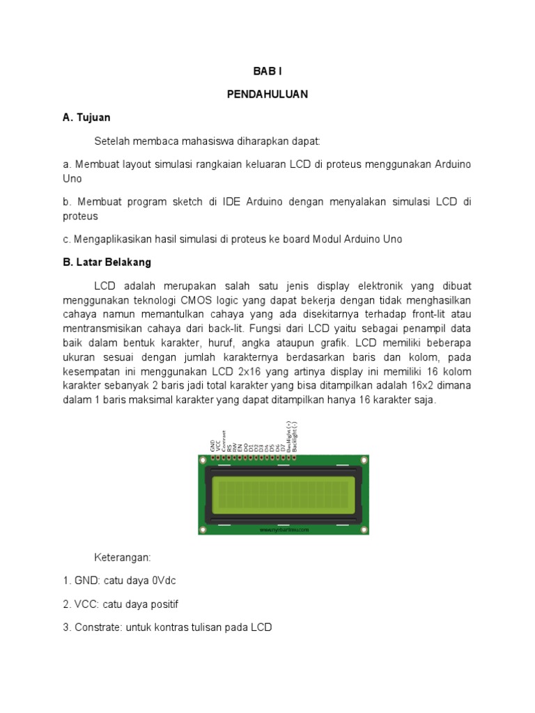 Pengenalan dan Penggunaan LCD Arduino | PDF