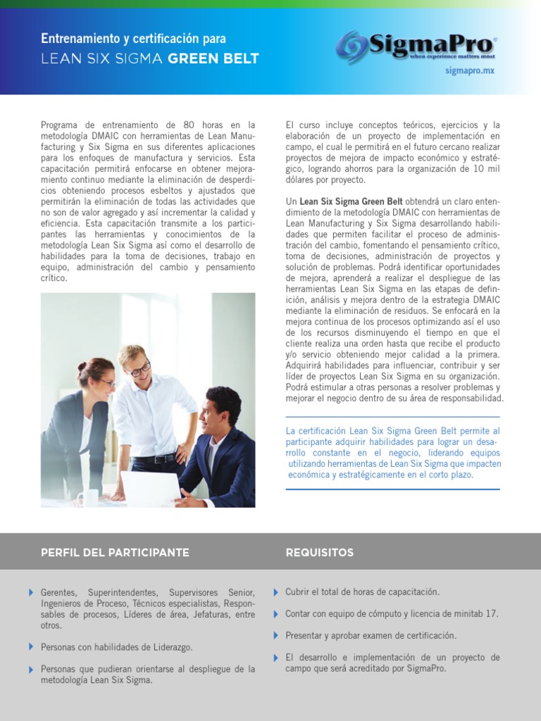 Green Belt Sigma Pro | PDF | Six Sigma | Lean Manufacturing