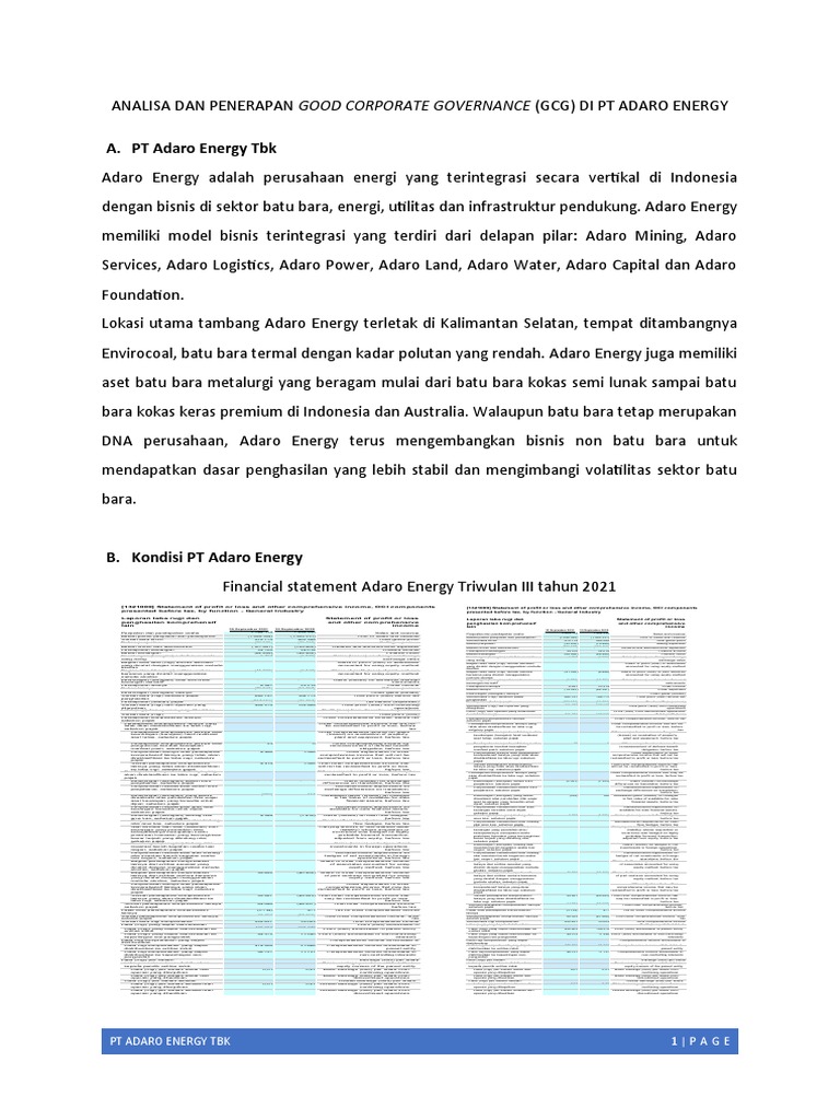 Good Corporate Governance di Adaro Energy | PDF