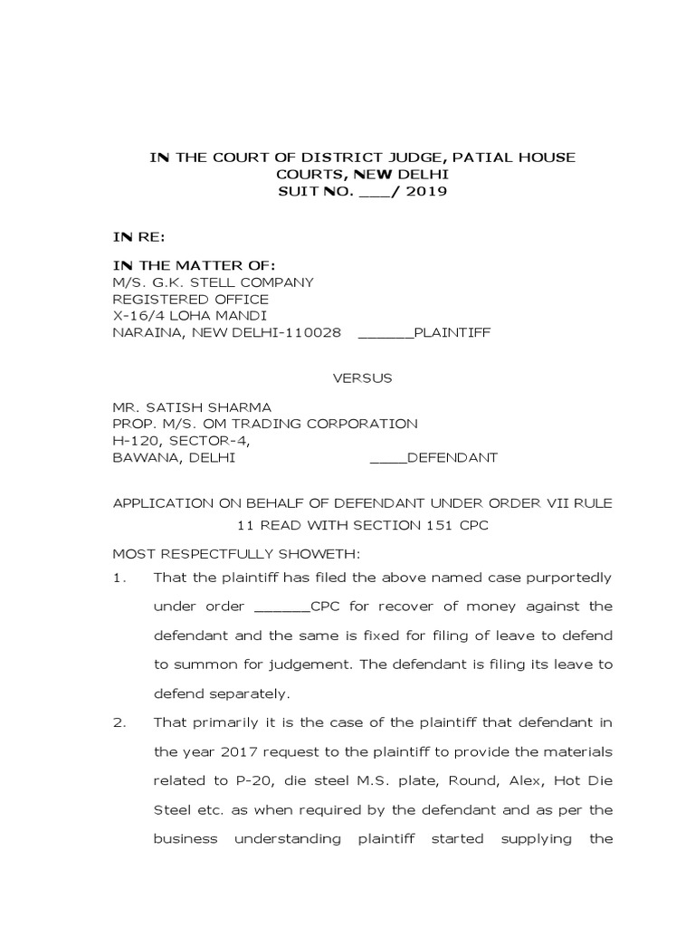 Order 7 Rule 11 | Download Free PDF | Lawsuit | Vexatious Litigation