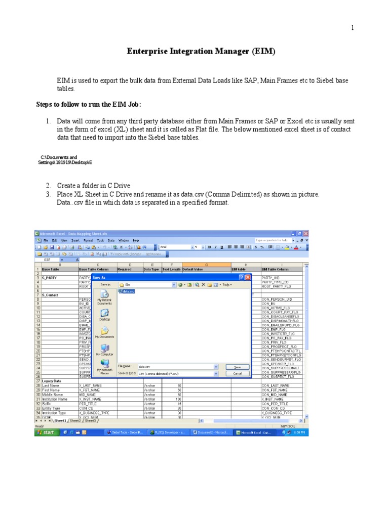 EIM Process | PDF | Comma Separated Values | Computer File