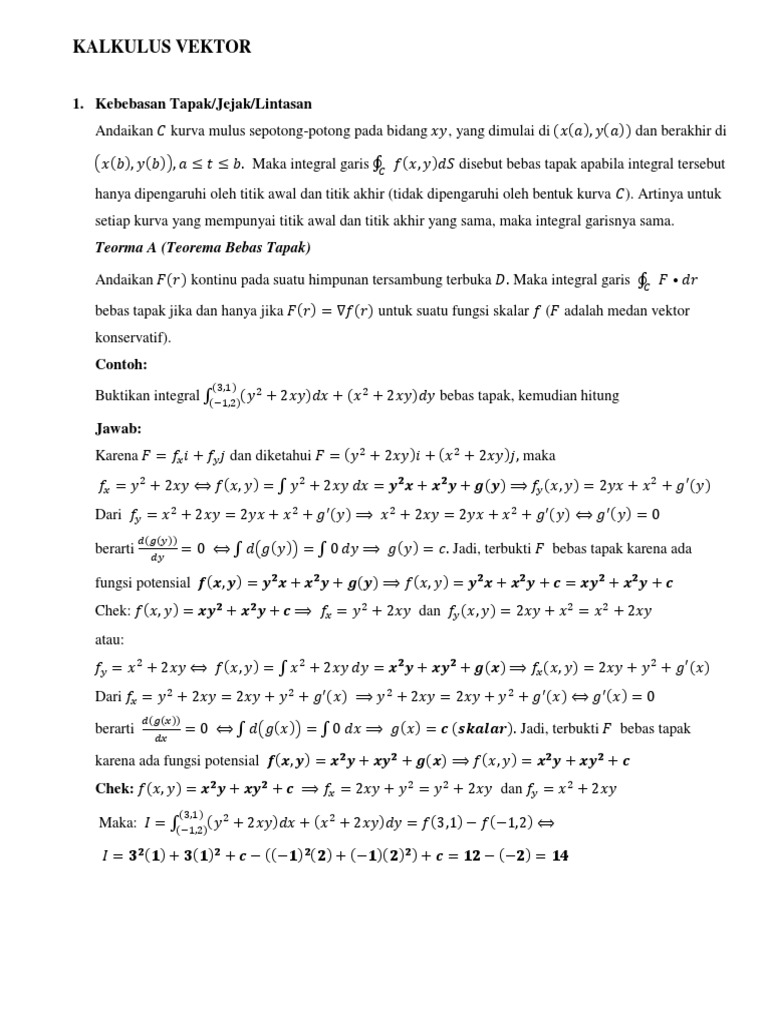 Kebebasan Tapak (Kalkulus Vektor) | PDF | Metode & Bahan Ajar