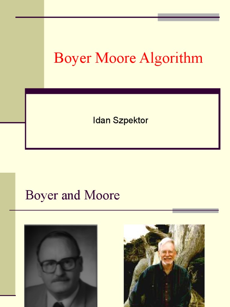 Boyer Moore Algorithm: Idan Szpektor | PDF | Syntax (Logic) | Theoretical Computer Science
