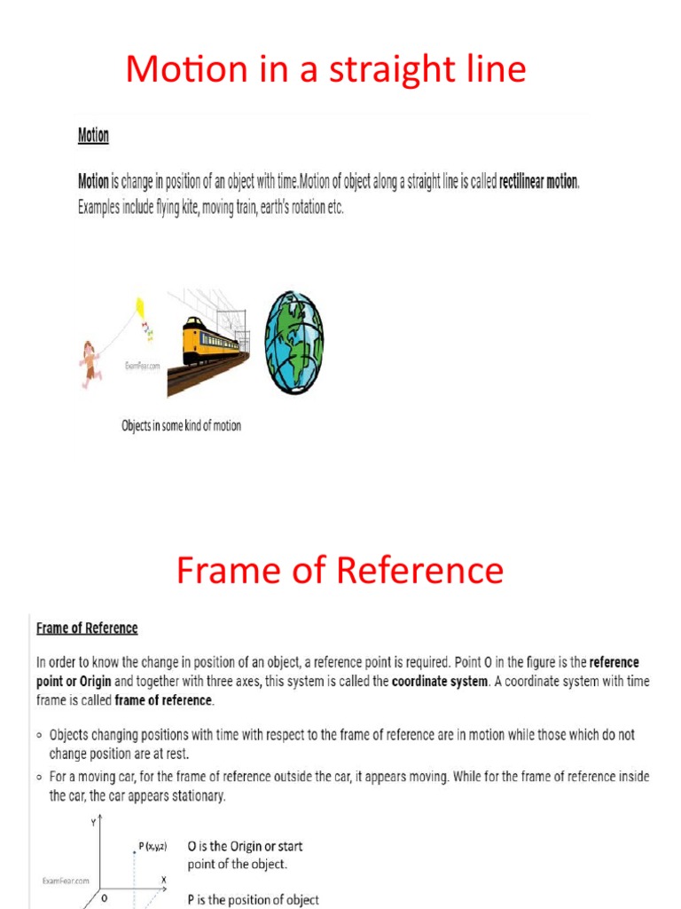 Motion in A Straight Line | PDF
