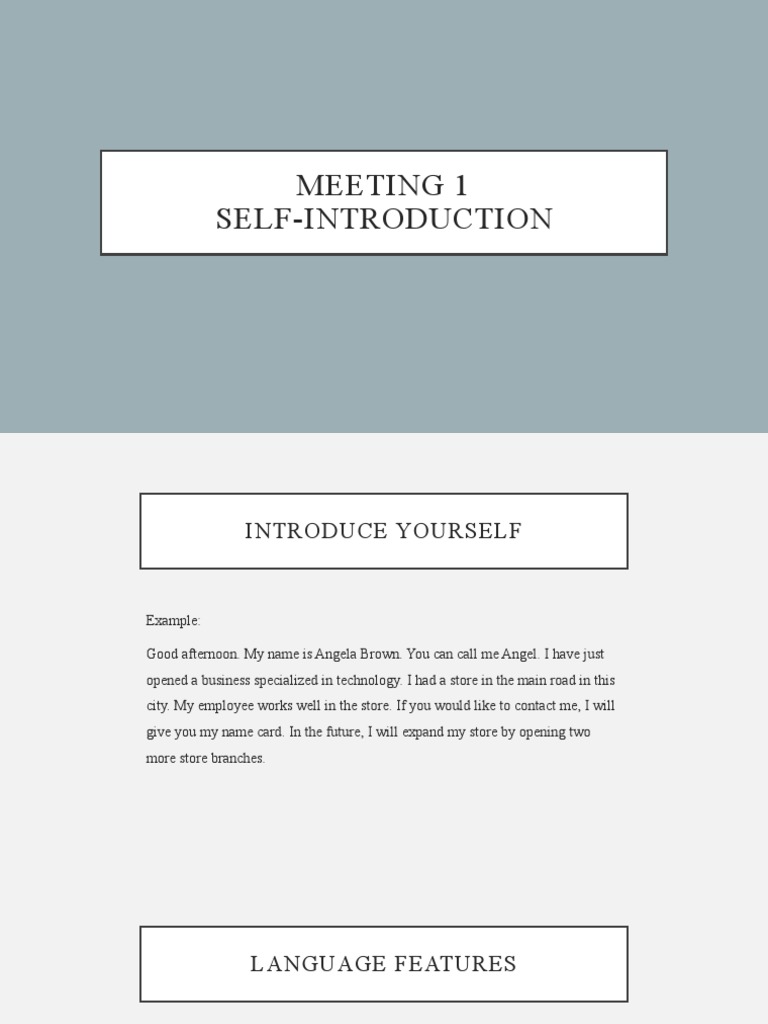 Meeting 1 - Self Introduction | PDF