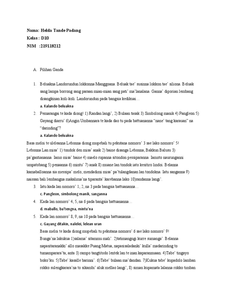 Bahasa Toraja | PDF