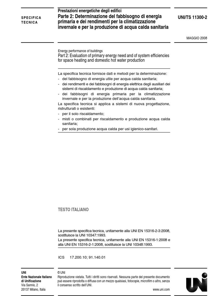 Uni TS 11300-2 | PDF