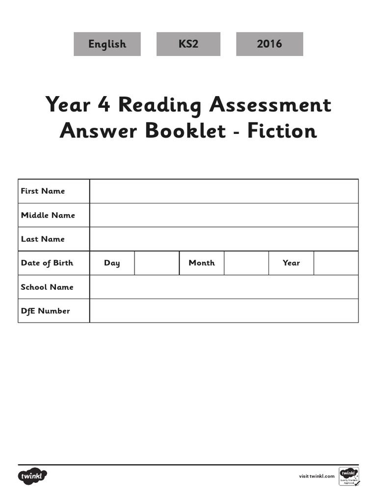 Year 4 Reading Assessment Booklet | PDF