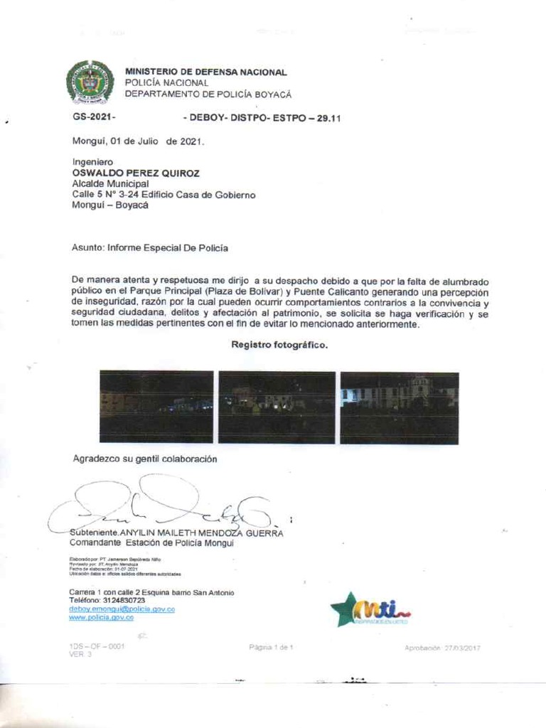 Informe Especial de Policia Alumbrado Publico | PDF