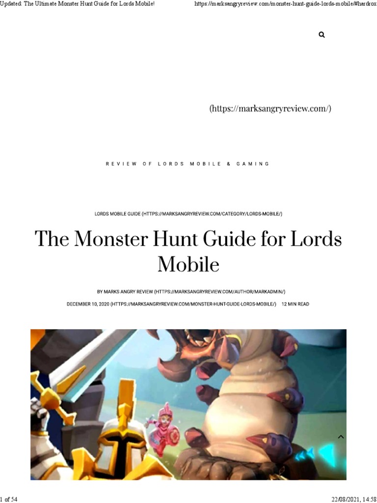 Updated - The Ultimate Monster Hunt Guide For Lords Mobile! | PDF ...