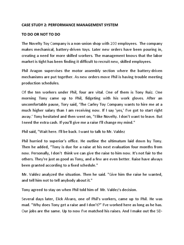 Case Study 2: Performance Management System Todoornottodo | PDF | Labor