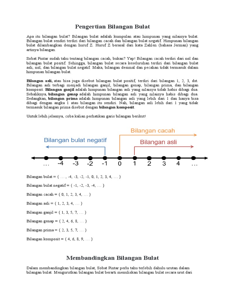 Pengertian dan Operasi Bilangan Bulat | PDF
