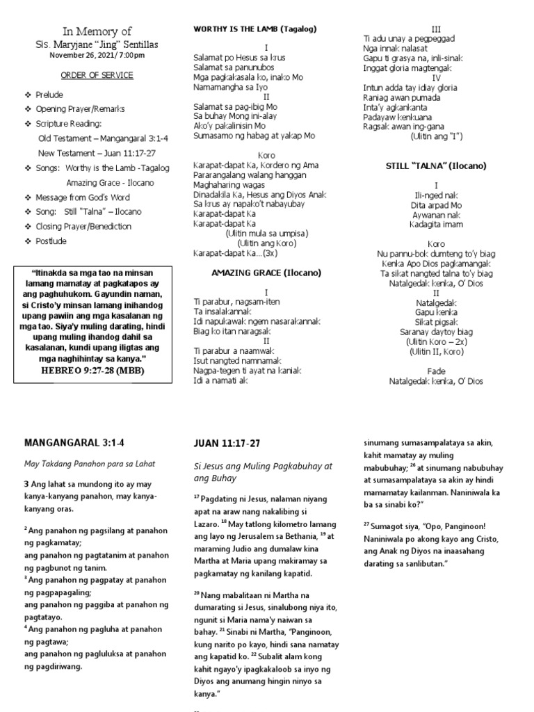 Funeral Service Program | PDF