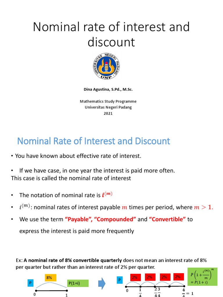 Nominal Rate of Interest v.01 | PDF | Compound Interest | Discounting