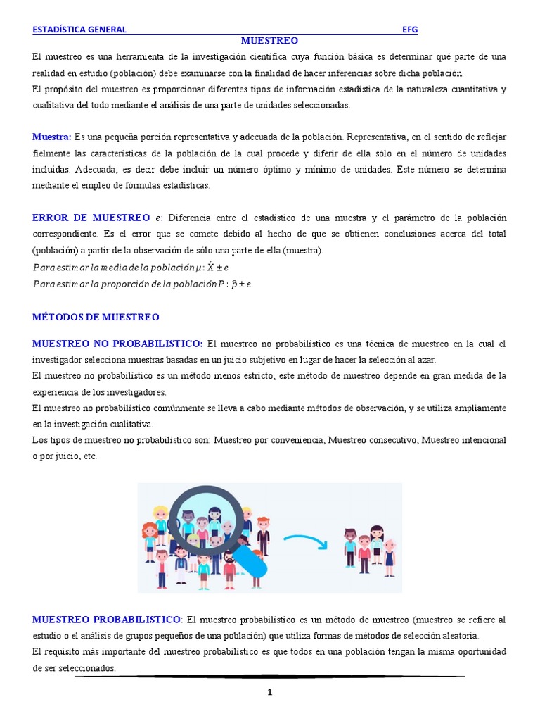 Muestreo - Muestreo Aleatorio Simple | PDF | Muestreo (Estadísticas ...