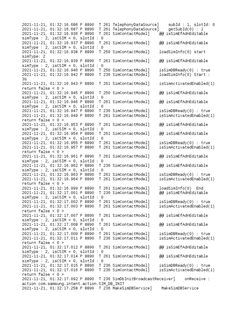 SIM Data Processing Logs | PDF