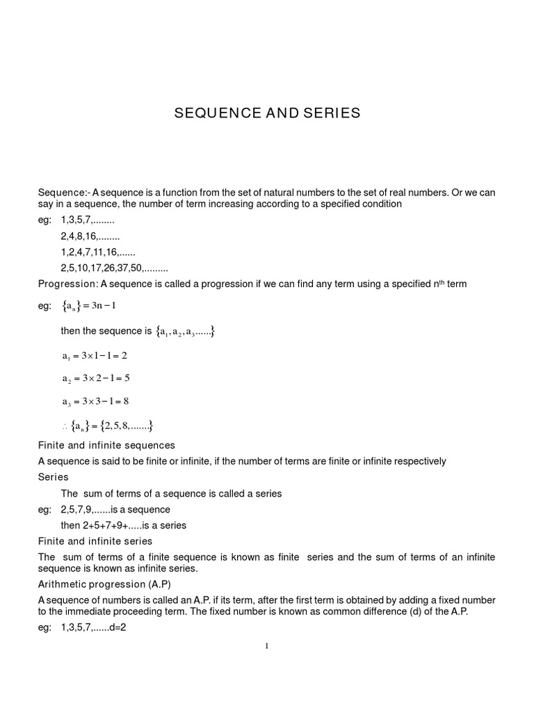 5.sequences and Series | PDF | Sequence | Series (Mathematics)
