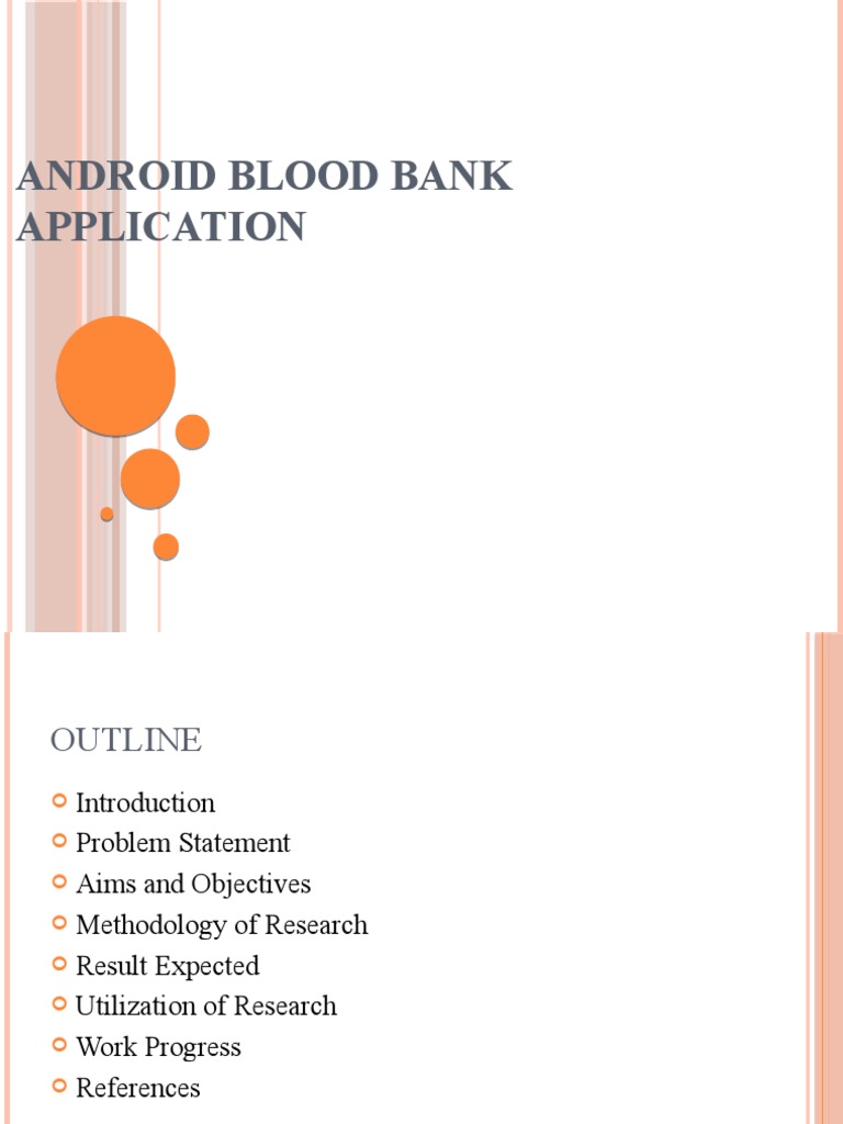 Blood Bank Project PPT Presentation Download | PDF | Blood Donation ...