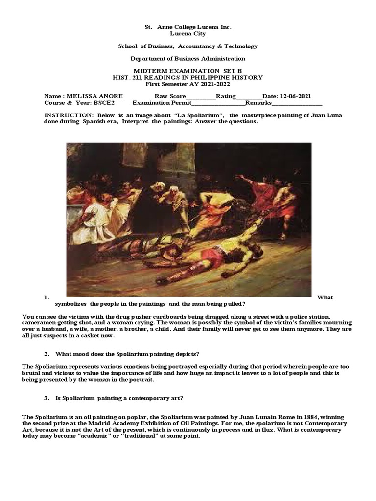 HISTORY BSCE2 (La Spoliarium) | PDF | Paintings | The Arts