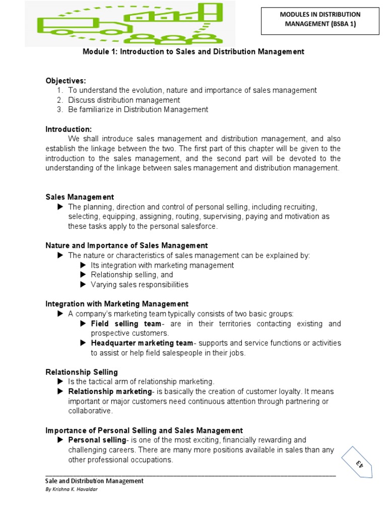 Distribution Management | PDF | Sales | Strategic Management