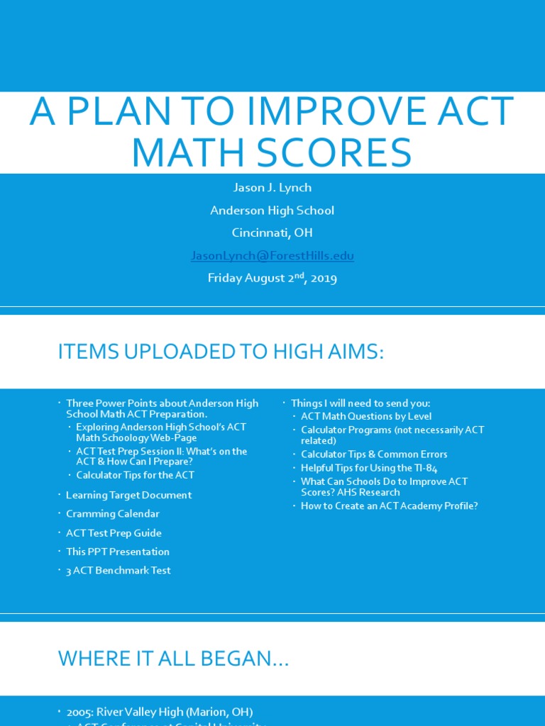 A Plan To Improve Act Math Scores 2 | PDF | Triangle | Mathematics