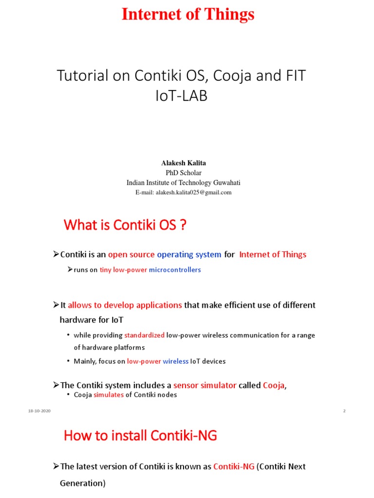 Tutorial On Contiki OS, Cooja and FIT Iot-Lab: Internet of Things | PDF | Internet Of Things ...
