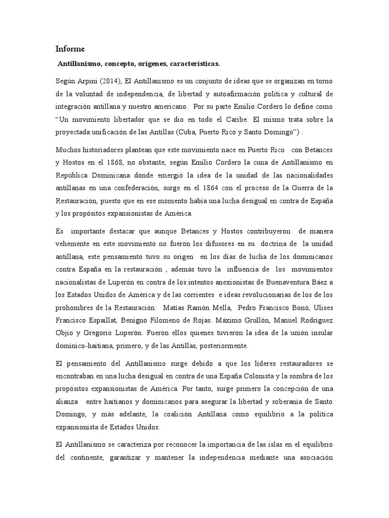 Definición y Orígenes del Antillanismo | PDF | Cuba | Américas