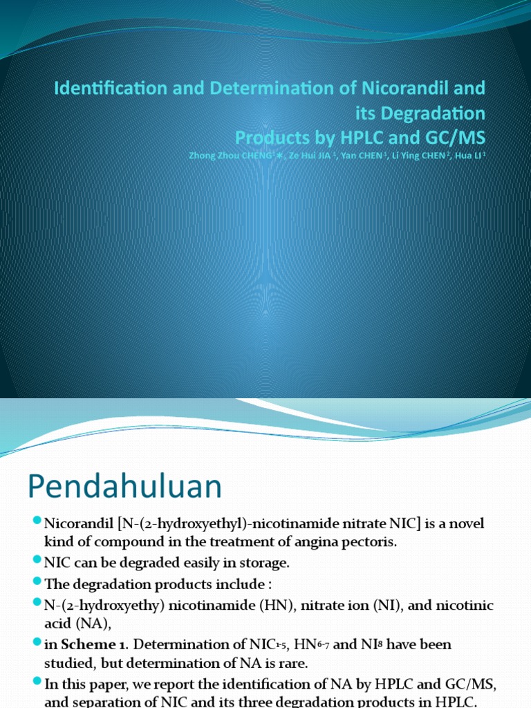 NICORANDIL PP Degradasi Nicotinamide Ada Rumus SIPROFLOKSASIN SENT1 ...