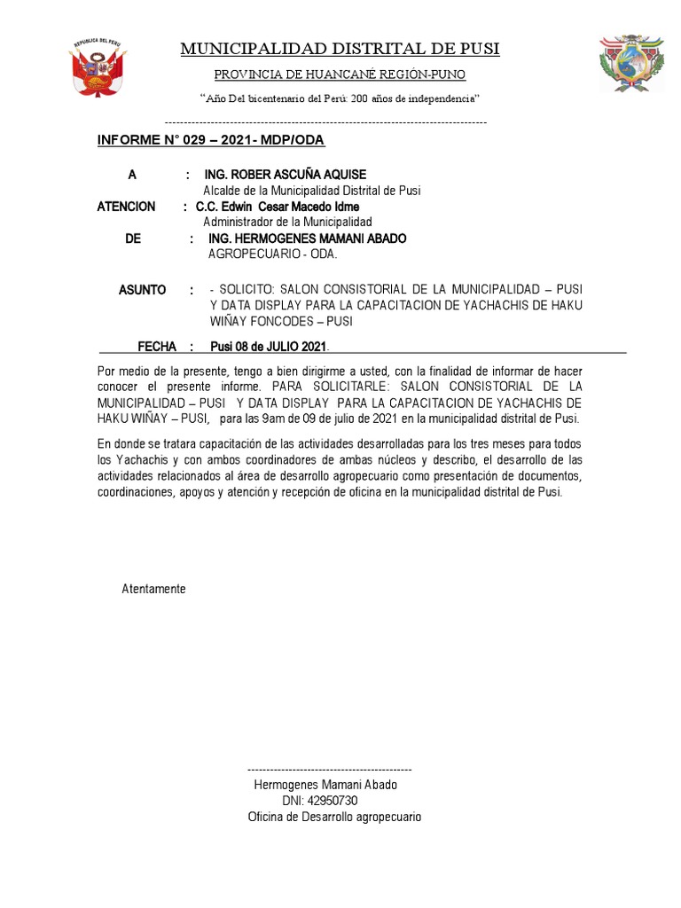 Informe N 0102 - 2021 | PDF