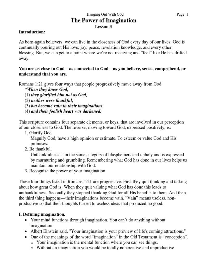 L3 The Power of Imagination | PDF | Imagination | Abraham