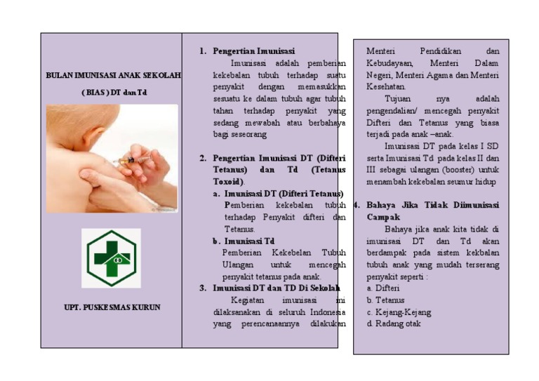 Leaflet Bias Imun DT & TD | PDF