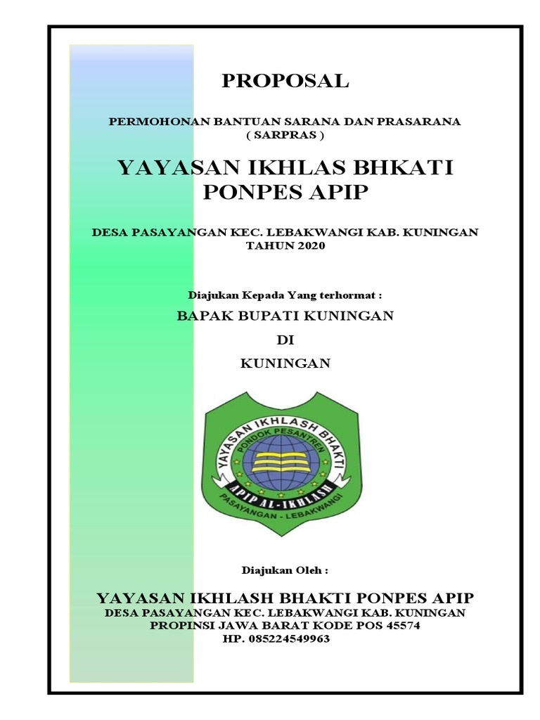 Yayasan Ikhlas Bhkati Ponpes Apip: Proposal | PDF | Perjalanan