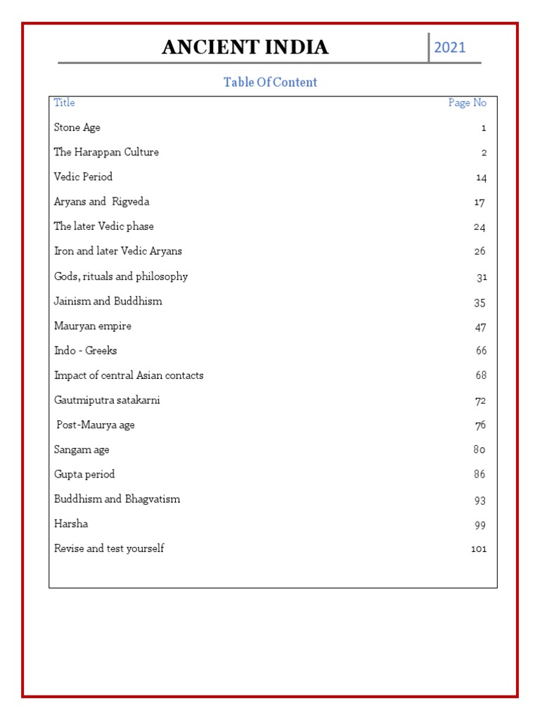 Ancient India Guide Covering Stone Age to Gupta Period | PDF | Neolithic