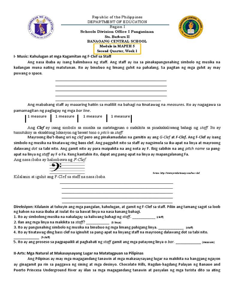 Activity Sheet in MAPEH 2nd Quarter Week 1 4 With Summative Test | PDF
