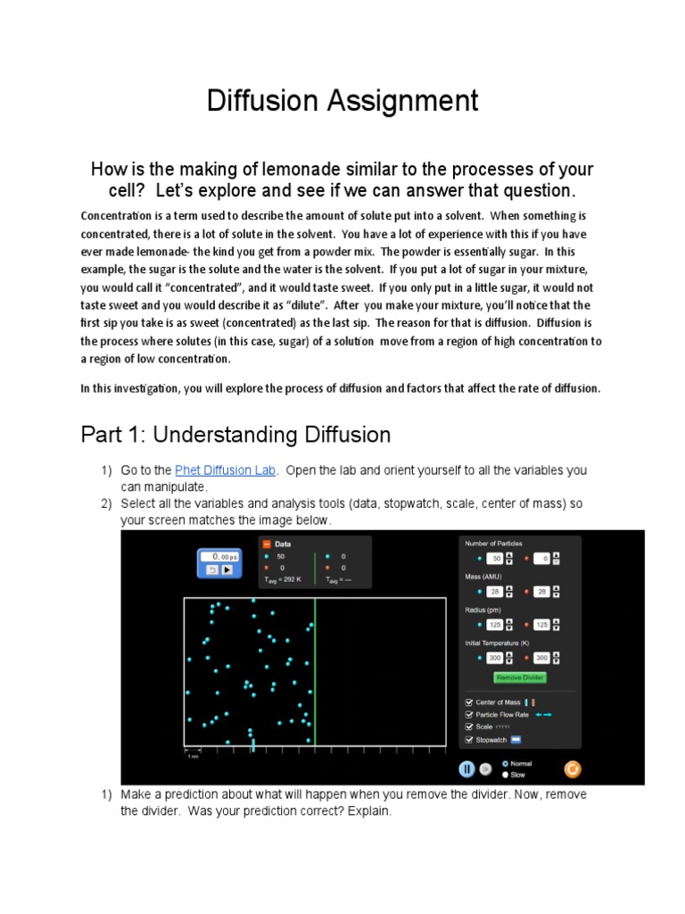 Diffusion Assignment | PDF | Diffusion | Temperature